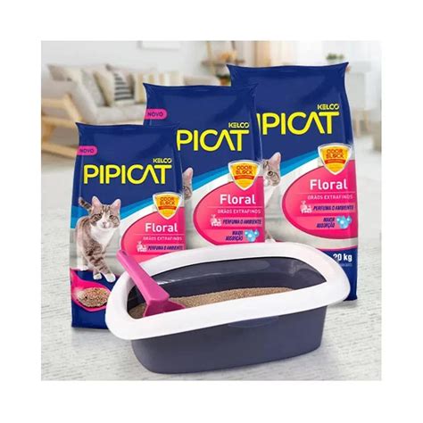 Areia Higiênica Pipicat Floral para Gatos 12Kg