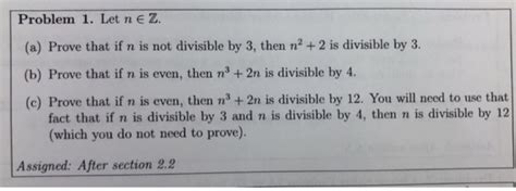 solved problem 1 let n e z a prove that if n is not