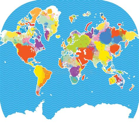 O Mapa Do Mundo Colorido Vetor Chapinha Ilustra O Do Vetor