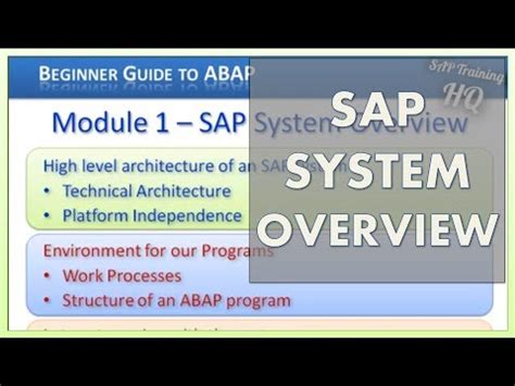 SAP System Overview Beginners Guide To SAP ABAP Starts With The SAP