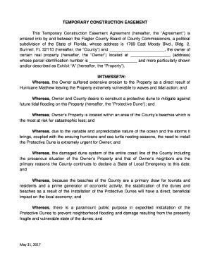 Fillable Online This Temporary Construction Easement Agreement