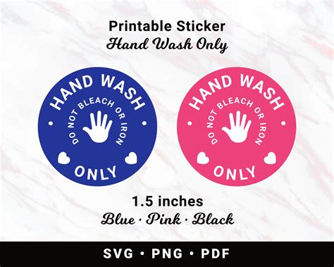 Hand Wash Only Tags Printable