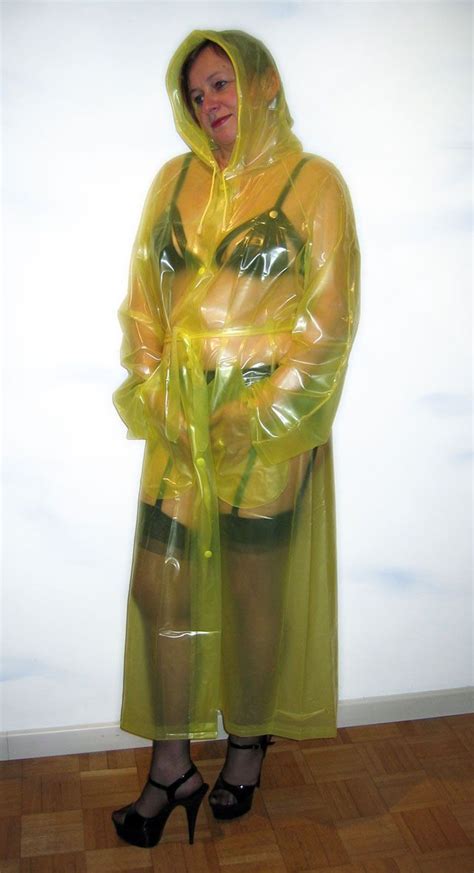 Traditional PVC Raincoat Transparent Yellow Kemo Cyberfashion De