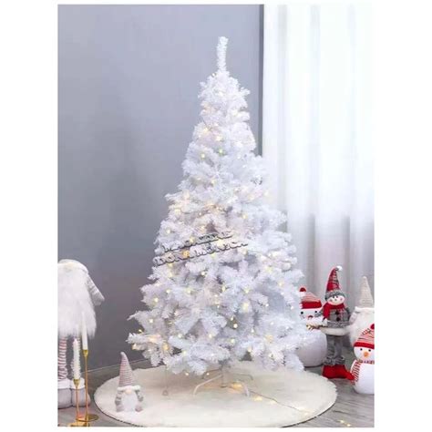Rvore De Natal Pinheiro Canadense Branca M Galhos Shopee Brasil