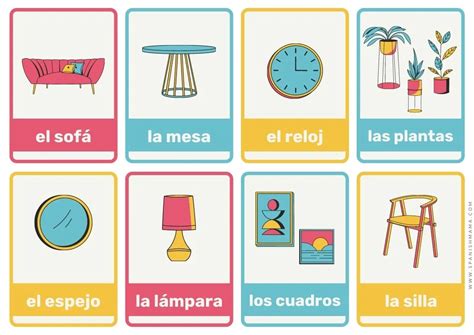 Spanish Household Labels For Beginning Spanish Learners Tpt Spanish
