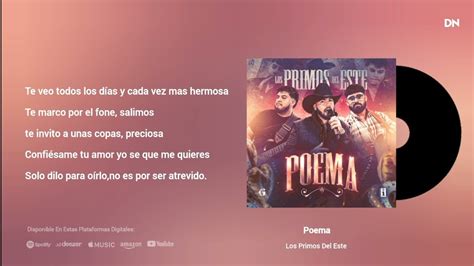Los Primos Del Este Poema Letra Youtube