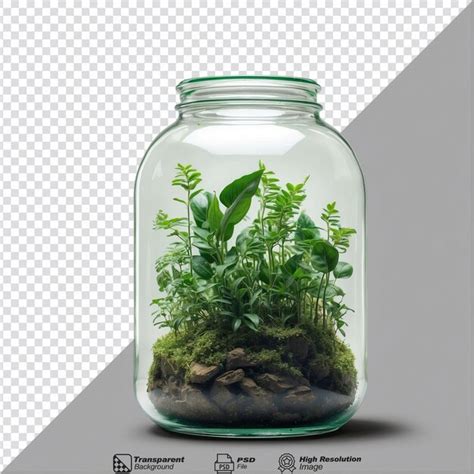 Plantas Verdes En Un Frasco Aislado Sobre Un Fondo Transparente