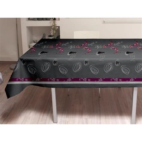 Nappe toile cirée rectangle 140x240 cm GALET Cdiscount Maison