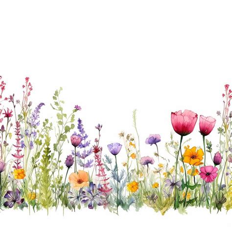 20 Watercolor Wildflower Border Wedding Clipart High Quality 400 DPI