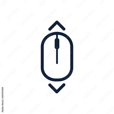 Scroll Down Up Computer Mouse Icon Symbol Flat Style Design Vector
