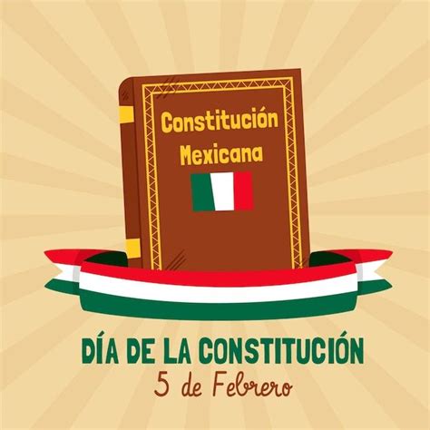 Ilustraci N Del D A De La Constituci N De M Xico Con Libro Vector