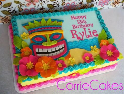 10 Hawaiian Sheet Cakes Photo Luau Birthday Sheet Cake Tropical