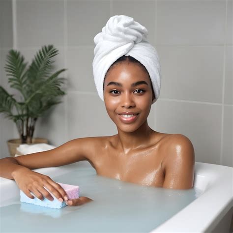 Premium Photo African American Woman Having A Healthy Deep Bath With