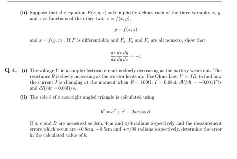 solved ii suppose that the equation f x y z 0 implicitly