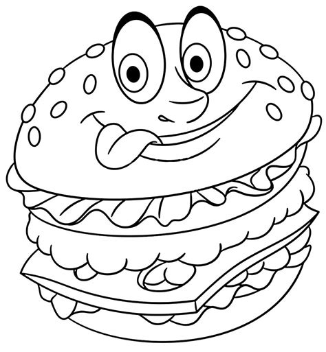 Desenhos de Hambúrguer para colorir Bora Colorir