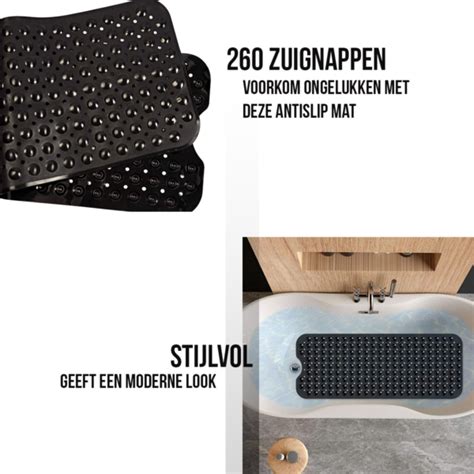 The Original HSXL Antislip Douchemat Badmat Zwart Met Zuignappen