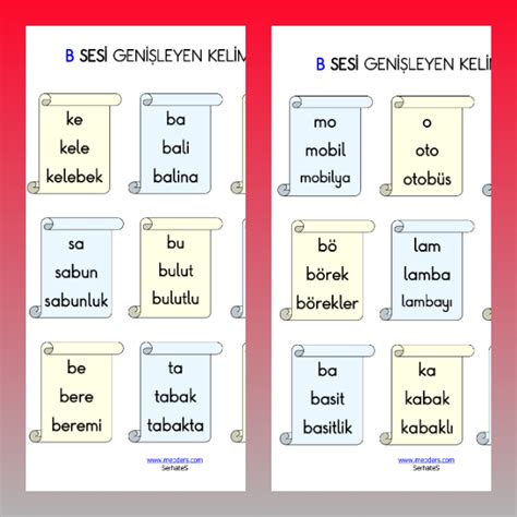 1 Sınıf İlk Okuma Yazma B b Sesi Hızlı Okuma Etkinliği Meb Ders