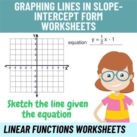 linear functions graphing lines in slope intercept form worksheets made by teachers