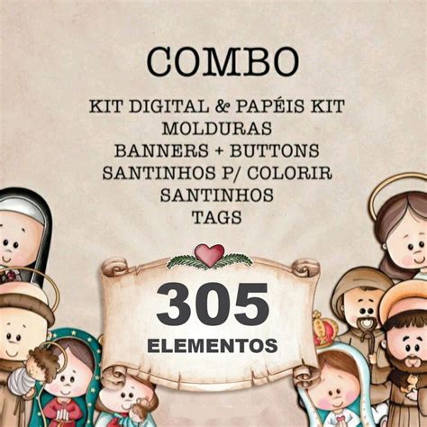 Kit Digital Santinhos Loja Js Digital Elo7 Produtos Especiais