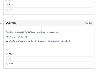 solved a cde question 7 1 5pts consider relation