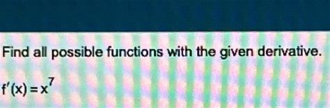 solved find all possible functions with the given