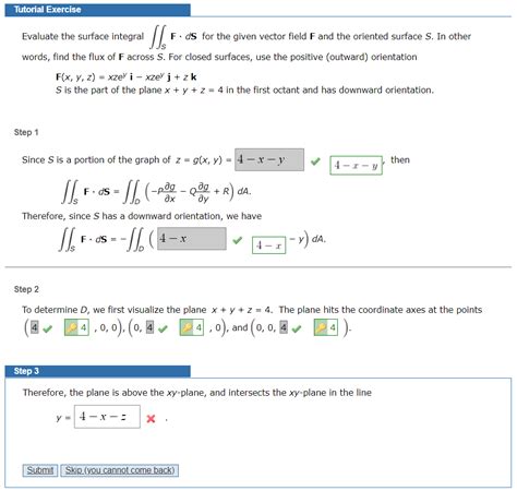 solved tutorial exercise evaluate the surface integral