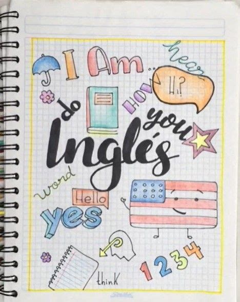 Portadas de inglés para primaria y secundaria carátulas ideas bonitas