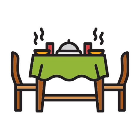 Dining Table Generic Color Lineal Color Icon