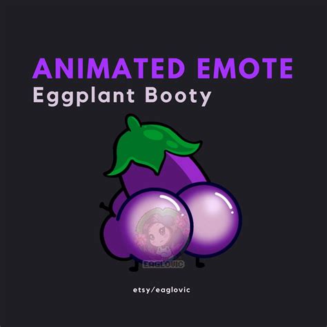 ANIMATED EGGPLANT Booty Emote Butt Emote Butt Emote Twerk Emote Cute