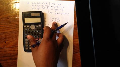 solving two and three unknowns equation using by casio fx 991 ms scientific calculator youtube