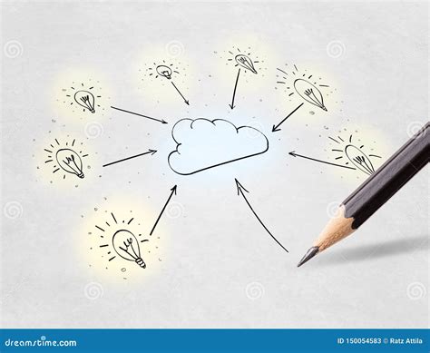 Concepto En L Nea De Dibujo De La Gesti N De Tarea Imagen De Archivo
