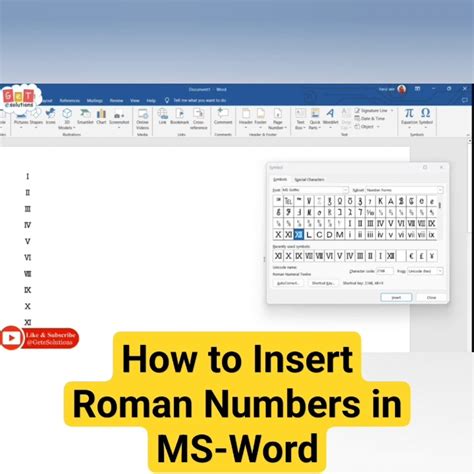 How To Insert Roman Numbers In Ms Word Roman Numerals In Ms Word