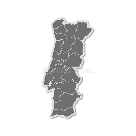 High Detailed Vector Map Portugal Map With Borders Of Regions