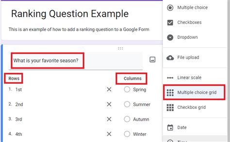 How To Do Ranking In Google Forms