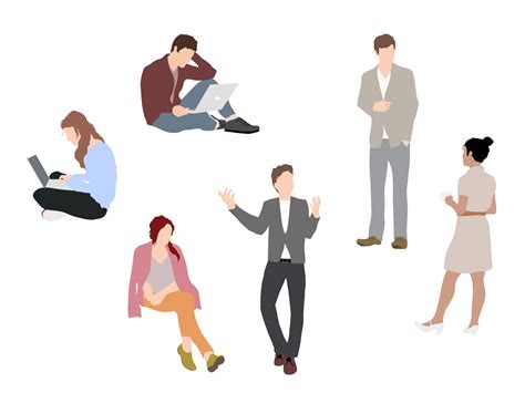 Flache Vektor Menschen Pack Office Modern Studenten Clipart AI EPS
