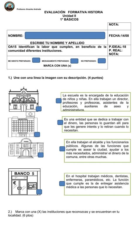 Identificar La Labor De Las Instituciones De Mi Comunidad Worksheet