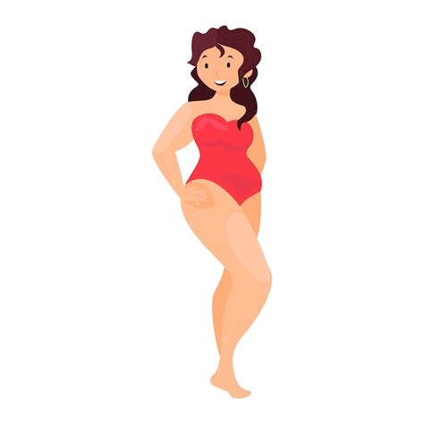Playa Mujer Icono Plano Color Vector Elemento De Playa Vector Premium
