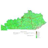 Large Administrative Map Of Kentucky State With Major Cities Kentucky