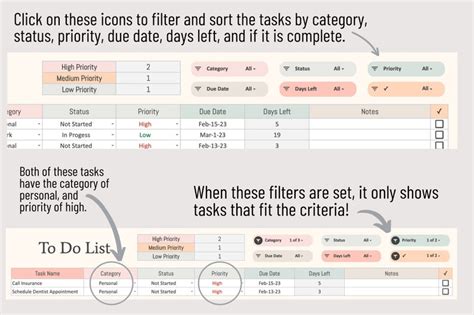 Digital To Do List Spreadsheet Google Sheets Template Task Etsy