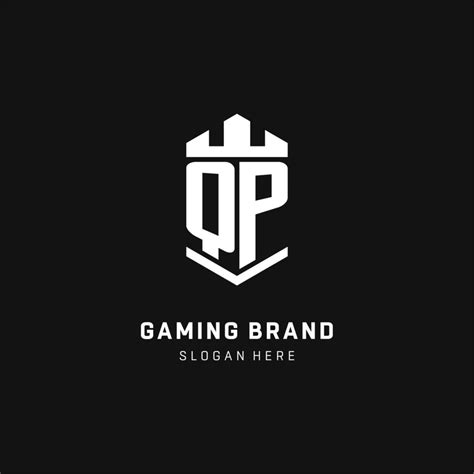 QP Monogram Logo Initial With Crown And Shield Guard Shape Style