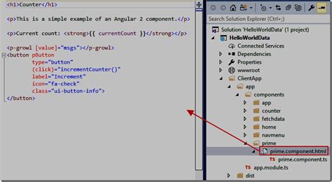 Hello World Angular 2 Data Sample Using JavaScriptServices Net Core