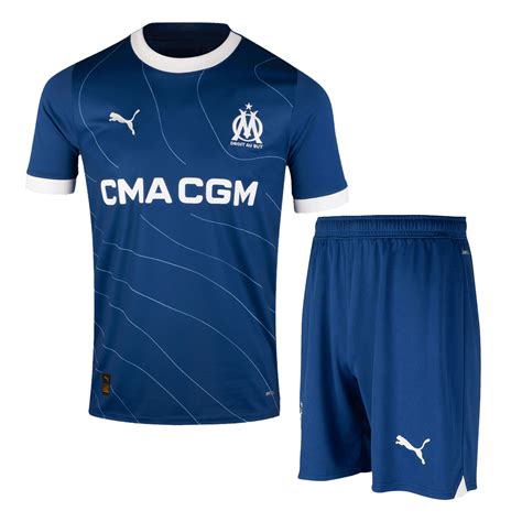Kit de maillot de football extérieur Marseille maillot short 2023