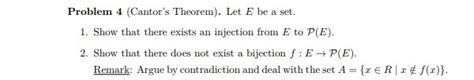 solved problem 4 cantor s theore let e be a set 1 show