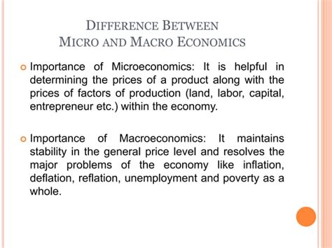 Difference Between Macro And Micro Economics PPT
