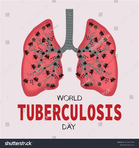 World Tuberculosis Day Poster Lungs Dark Stock Vector Royalty Free
