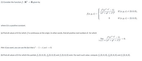 solved 1 consider the function f r3→r given by