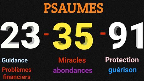 PSAUMES 23 35 et 91 Trois prières pour l abondance la protection et