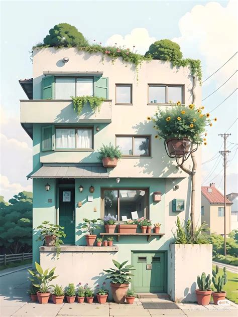 Digital Painting Puzzles Modern House Art Drawings Character Design