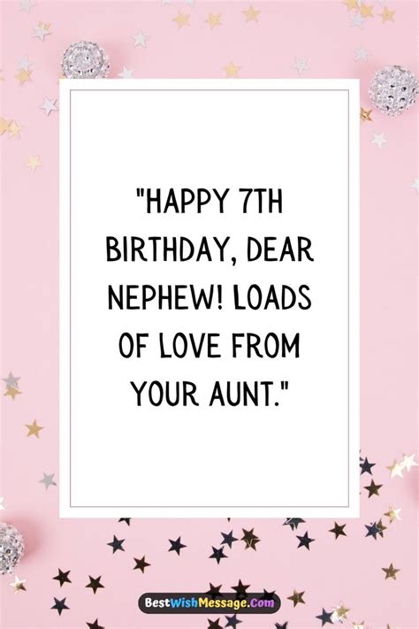 40 Best 7th Birthday Wishes For Nephew From Aunt In 2024 Birthday