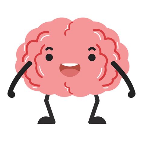 Brain Cartoon Character Happy Design 10565477 Vector Art At Vecteezy